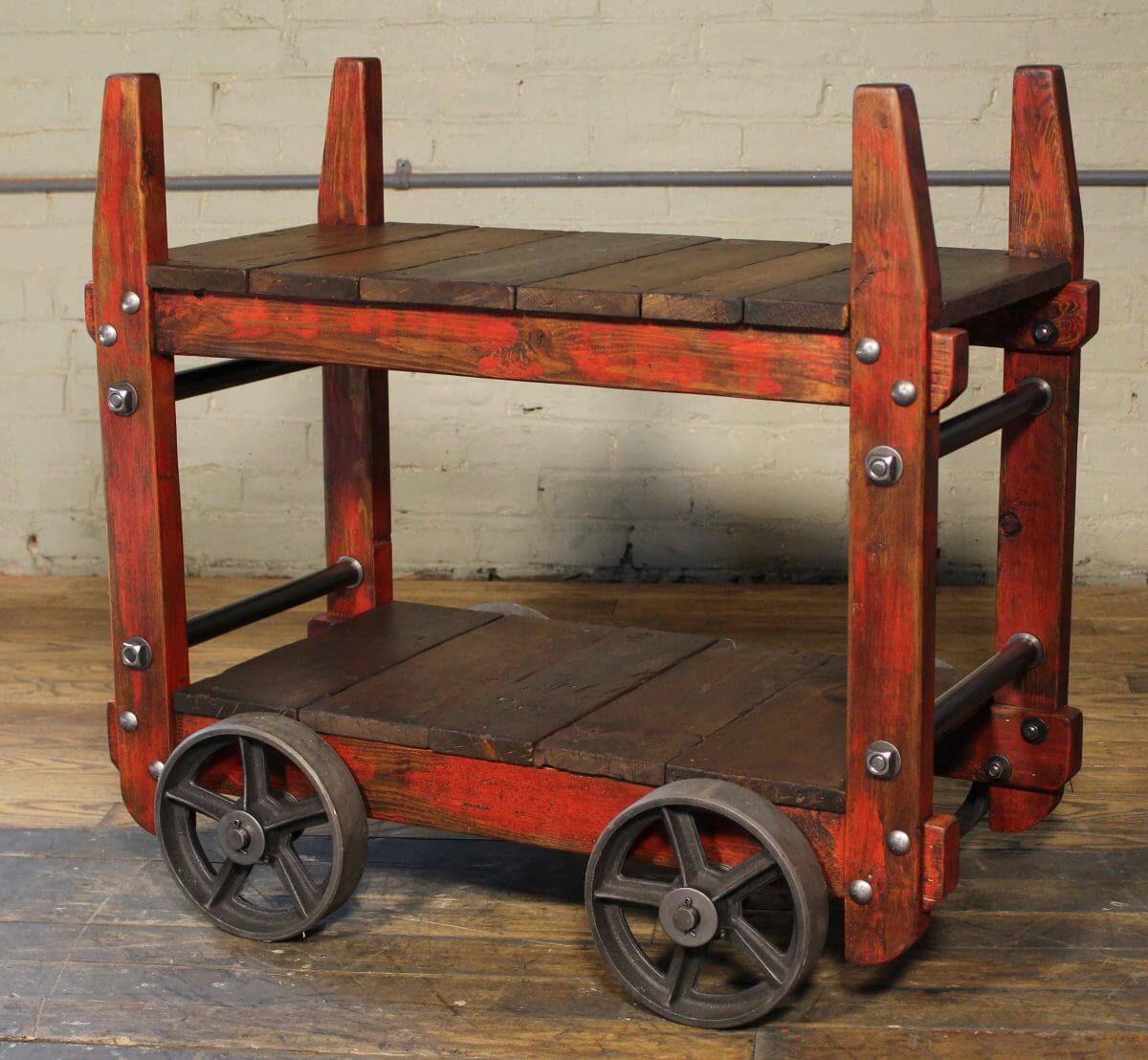 Vintage Industrial Rolling Bar Cart by Get Back, Inc. - Vintage ...