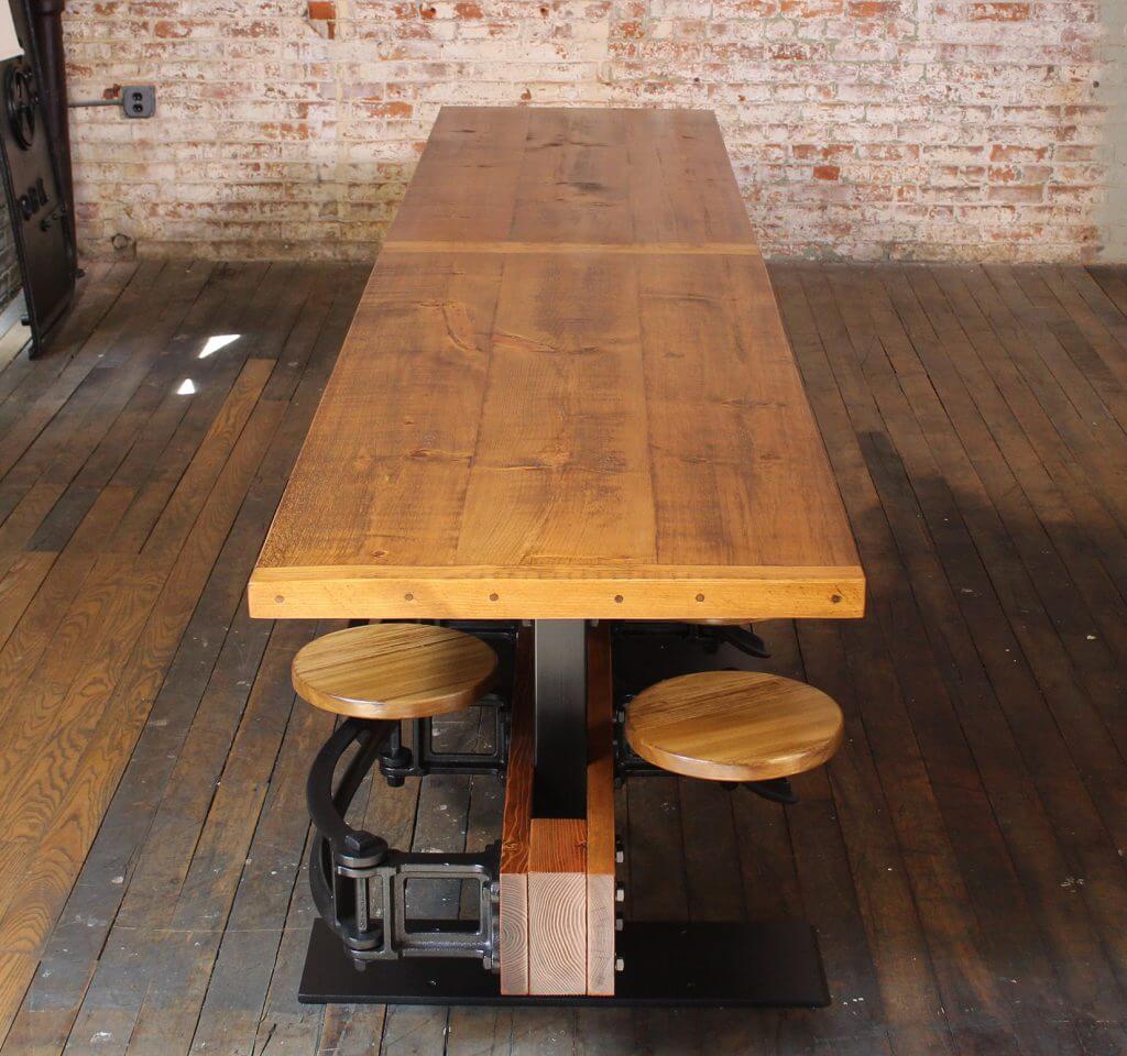 The Original Swing-Out Seat Table - Communal Dining Table - Vintage ...
