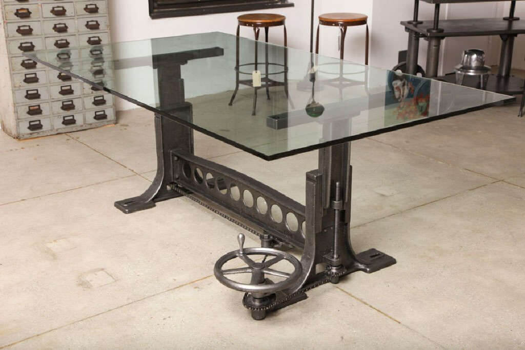 The Original Crank-Up Table Base with Chain-Drive - Vintage Industrial ...