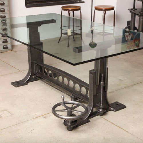 The Original Crank-Up Table Base with Chain-Drive - Vintage Industrial ...