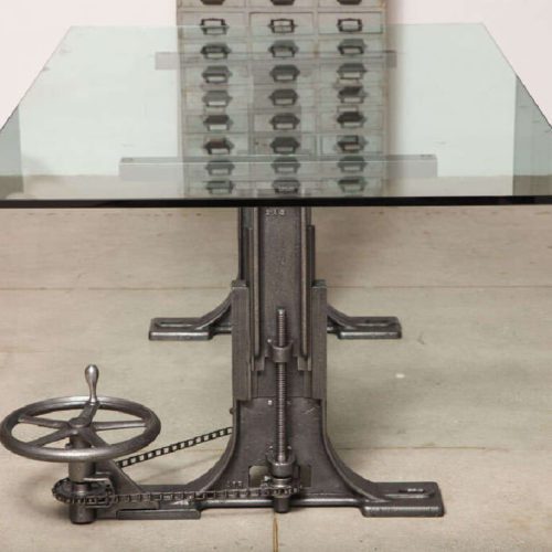 The Original Crank-Up Table Base with Chain-Drive - Vintage Industrial ...