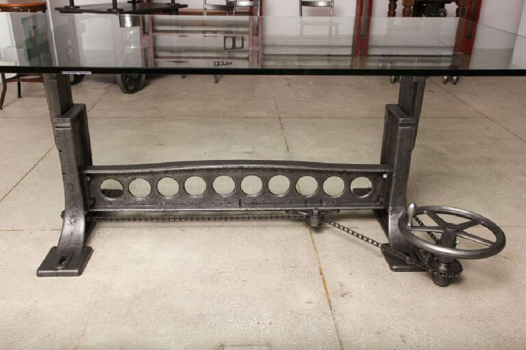 The Original Crank-Up Table Base with Chain-Drive - Vintage Industrial ...