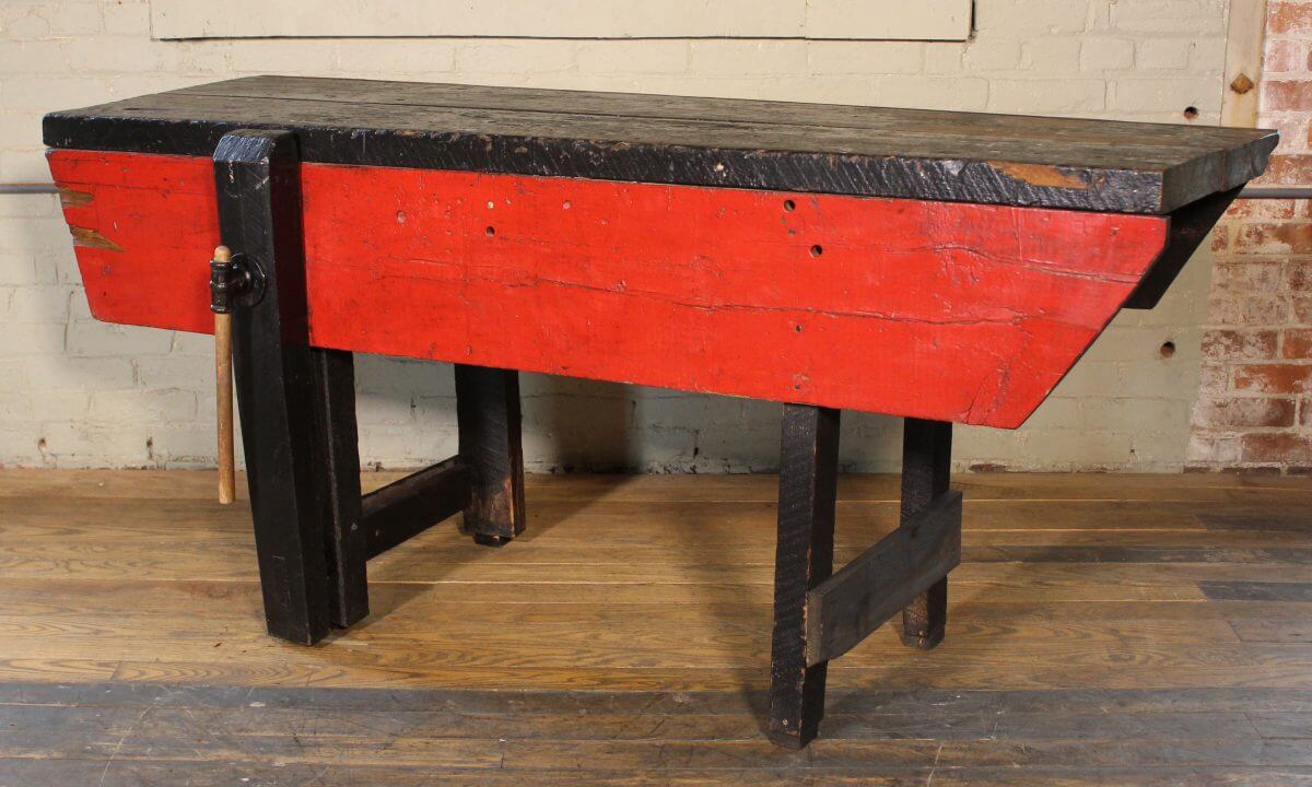 Carpenter's-Bench Sofa Table - SOLD - Vintage Industrial by Get Back, Inc