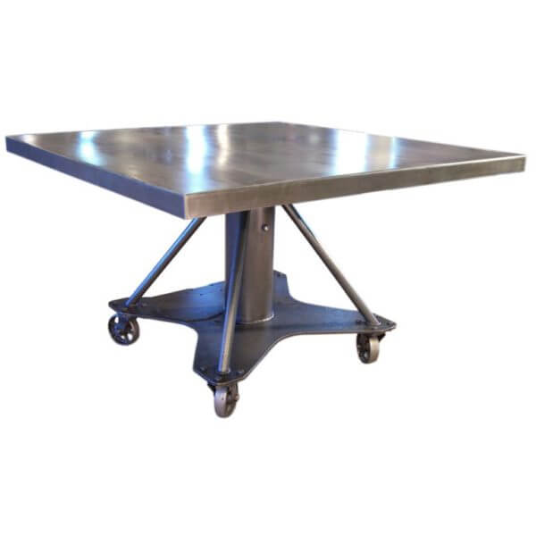 Industrial Round Top Dining Table - Vintage Industrial by Get Back, Inc