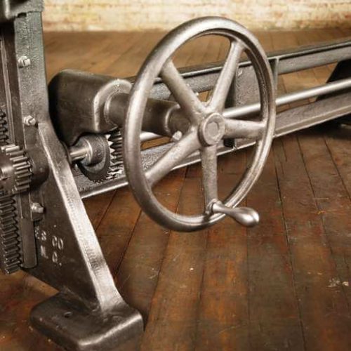 Industrial Cast Iron Adjustable Crank Table - SOLD - Vintage Industrial ...