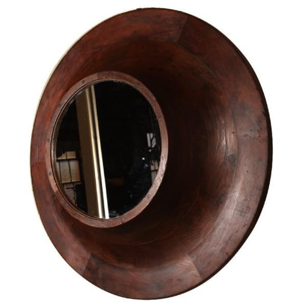 Vintage Industrial Round Wall Mirror - Vintage Industrial by Get Back, Inc