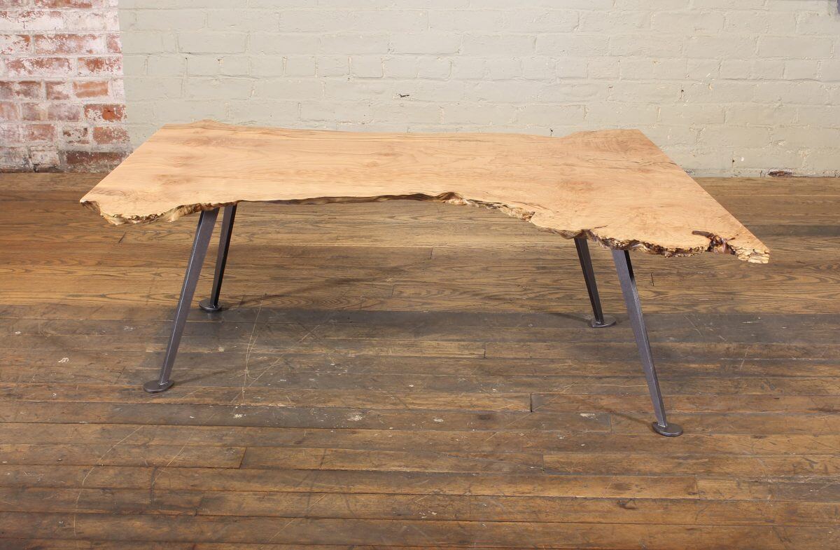 Free-Form Live-Edge Coffee Table - Vintage Industrial by Get Back, Inc