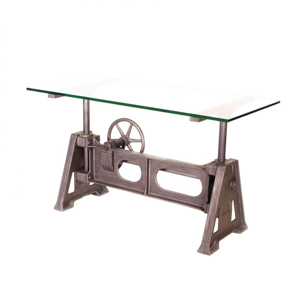 Industrial Cast Iron Adjustable Crank Table - SOLD - Vintage Industrial ...