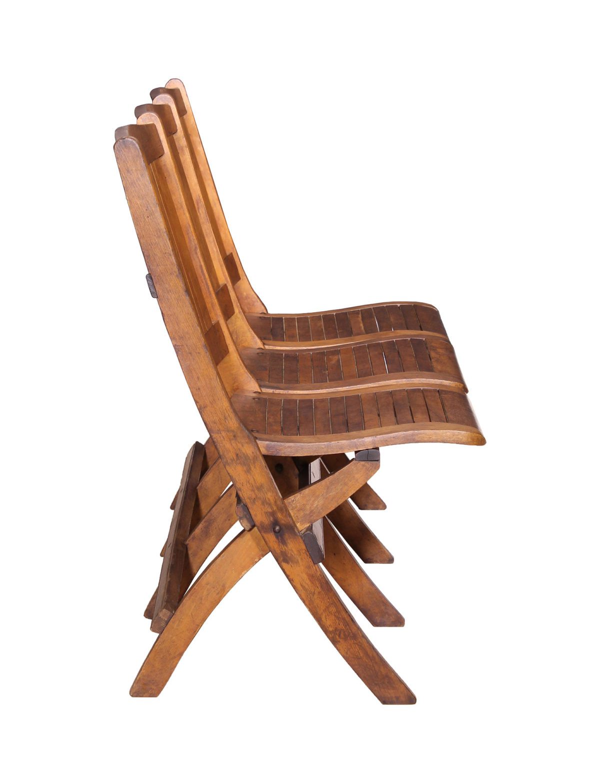 Bank of Folding Chairs / Bench - Sold - Vintage Industrial by Get Back, Inc