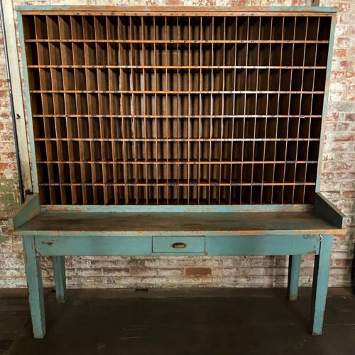 Antique Wood Postal Sorting Desk - SOLD - Vintage Industrial by Get ...