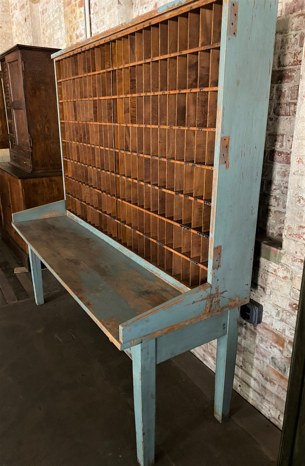 Antique Wood Postal Sorting Desk - SOLD - Vintage Industrial by Get ...