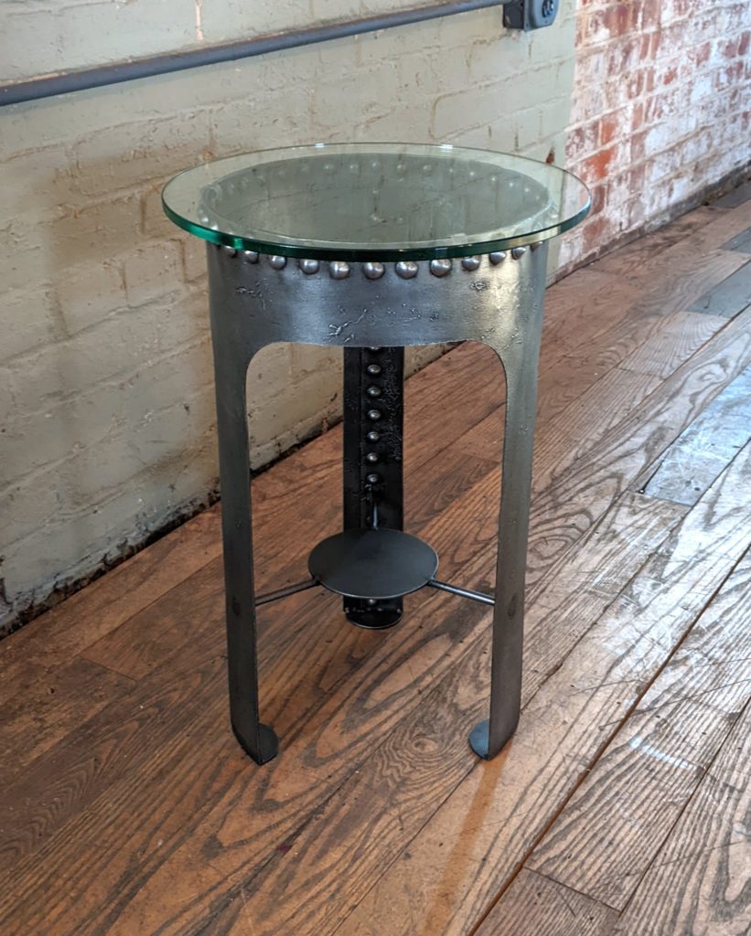 Vintage Industrial Riveted Tank End / Side Table - Vintage Industrial ...
