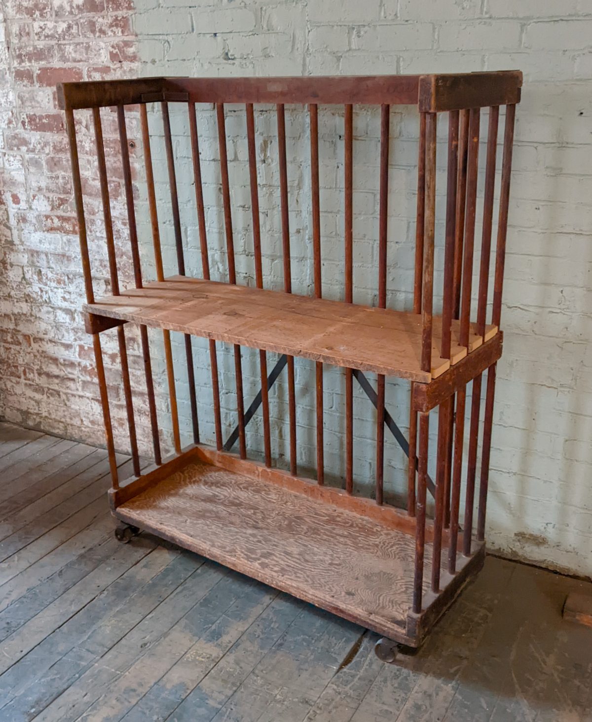 Vintage Shelving Unit On Wheels - SOLD - Vintage Industrial by Get Back ...