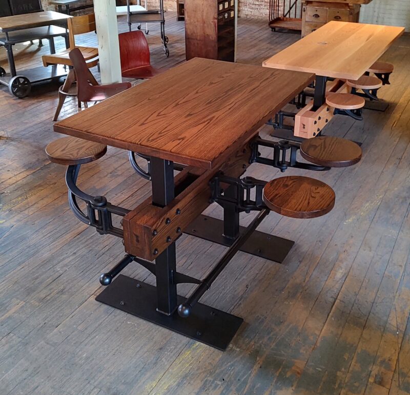 The Original Swing-Out Seat Table - Bar Height in Red Oak - Vintage ...