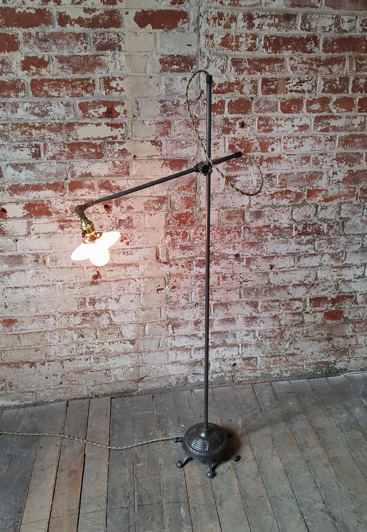 Vintage Adjustable Floor Lamp with Claw Foot Base - Vintage Industrial ...