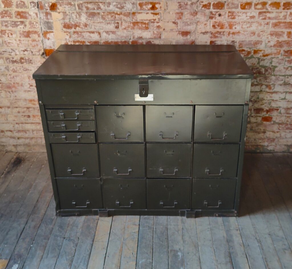 Vintage Industrial Military Storage Cabinet - SOLD - Vintage Industrial ...