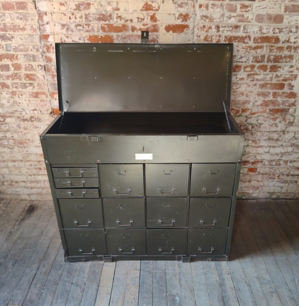 Vintage Industrial Military Storage Cabinet - SOLD - Vintage Industrial ...