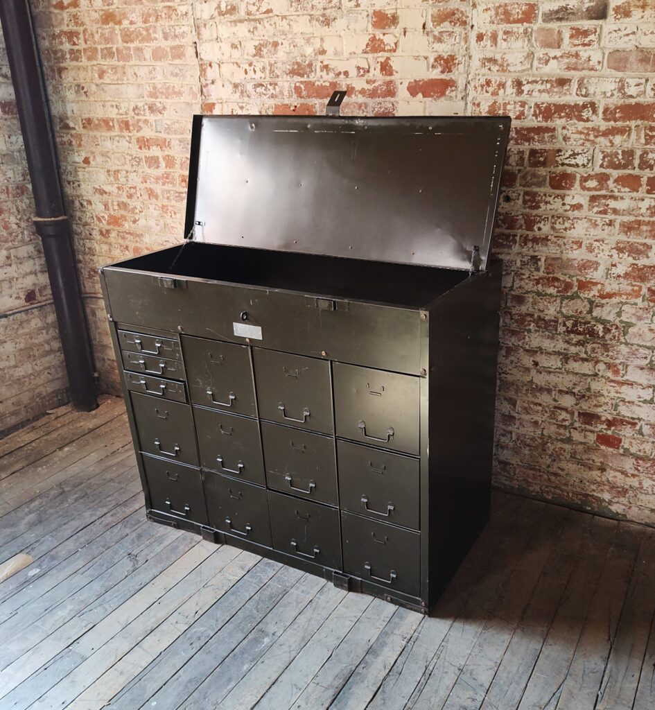 Vintage Industrial Military Storage Cabinet - SOLD - Vintage Industrial ...