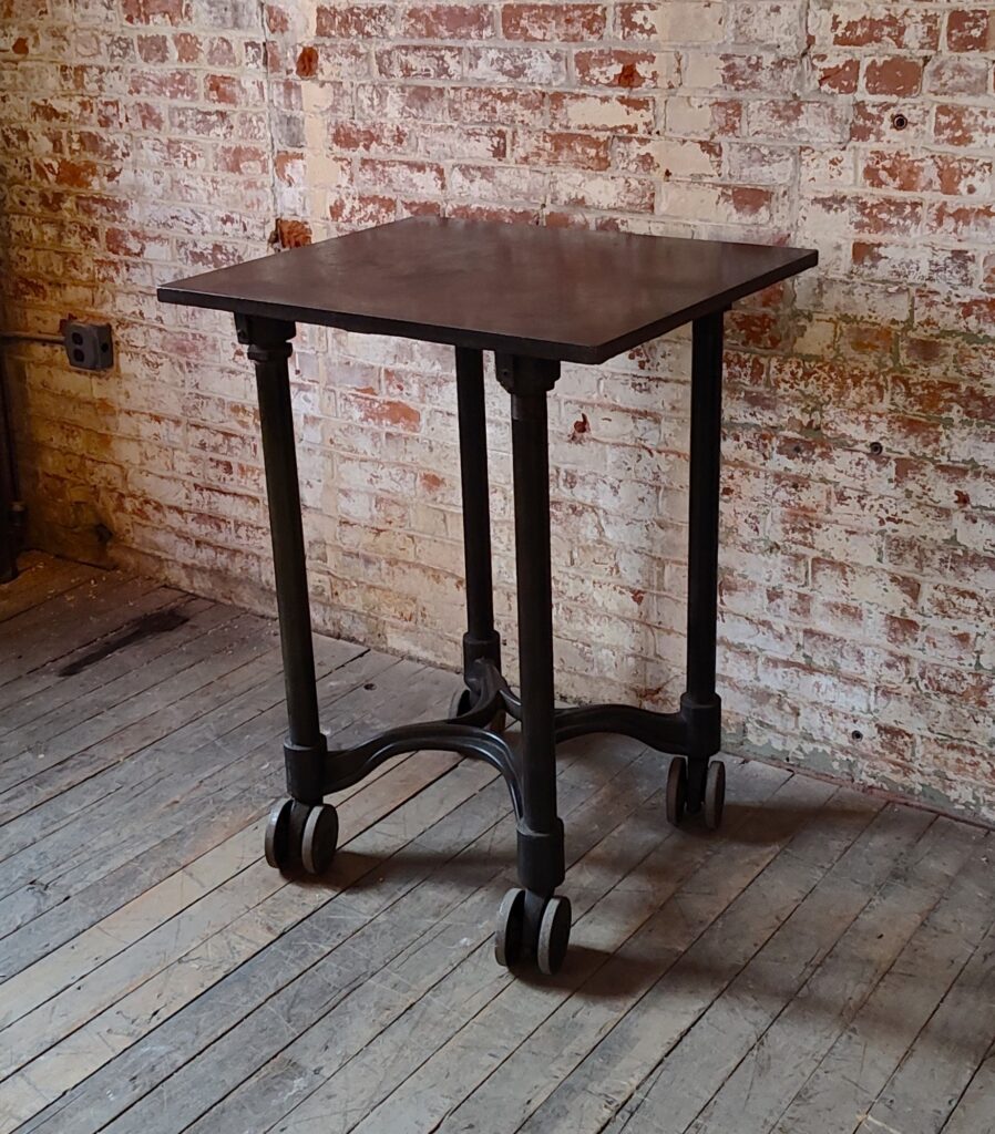 Vintage Industrial All Cast-Iron Rolling Table - SOLD - Vintage ...