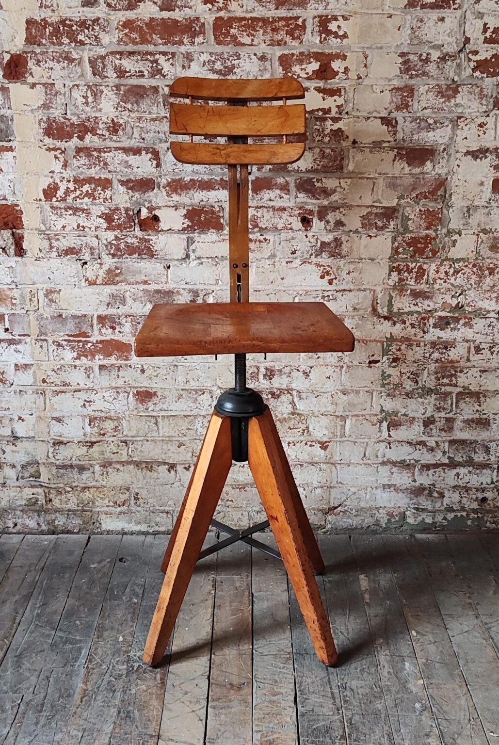 Antique Drafting Stool by Cook of Cambridge, MA - Vintage Industrial by ...