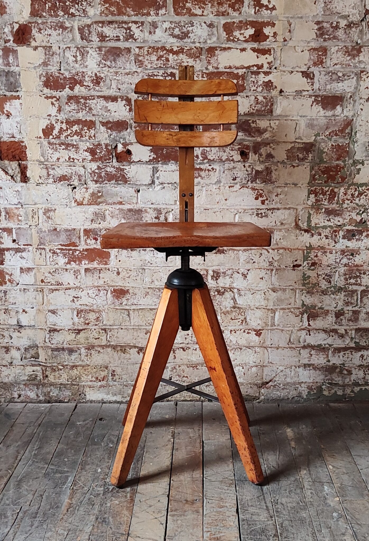Antique Drafting Stool by Cook of Cambridge, MA - Vintage Industrial by ...