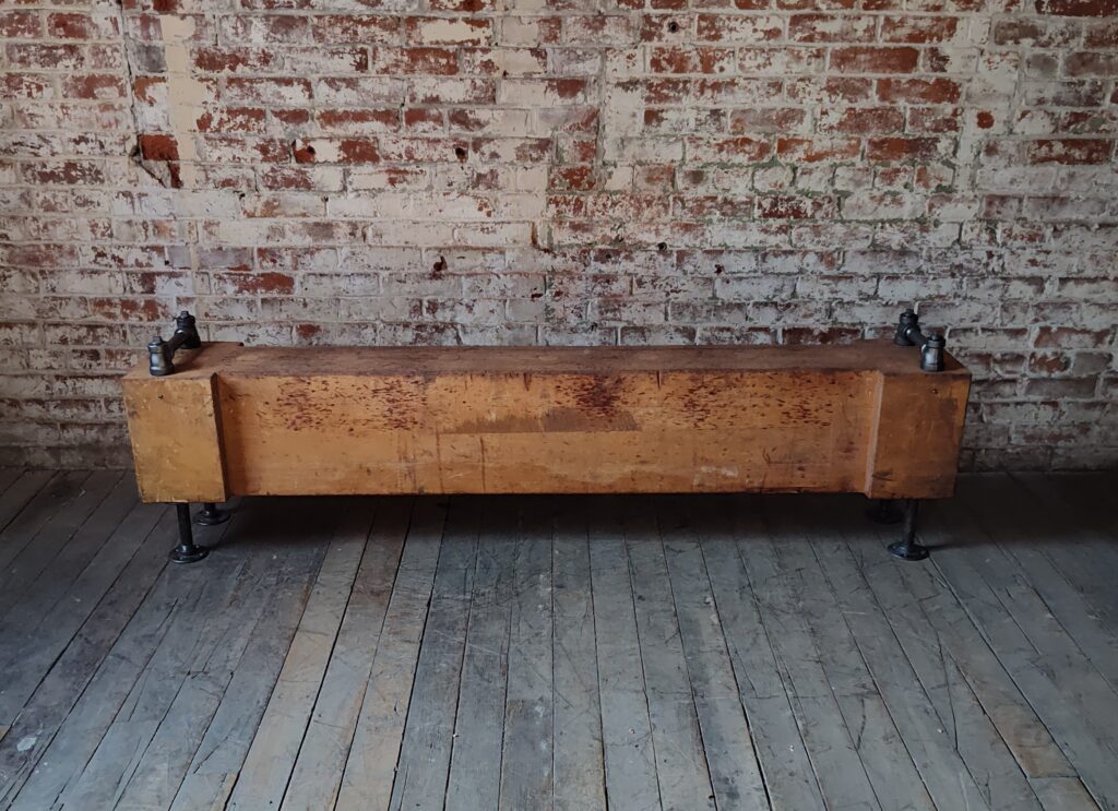Vintage Industrial Maple & Steel Bench - SOLD - Vintage Industrial by ...
