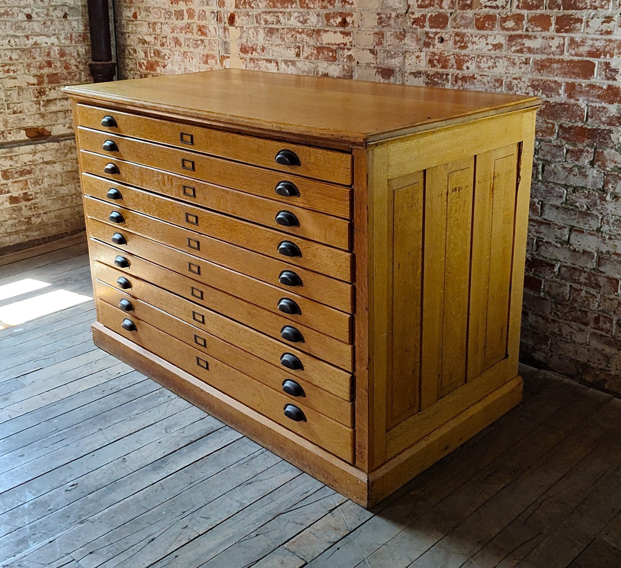 Vintage Oak Blueprint / Map / Flat File Cabinet - SOLD - Vintage ...