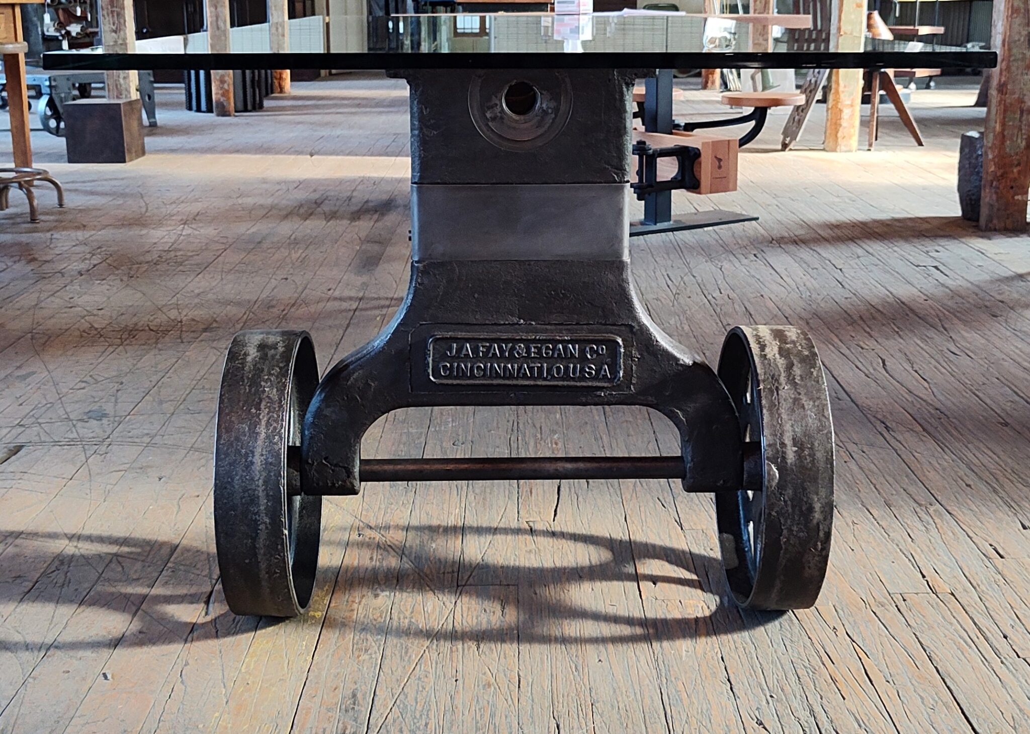 Vintage Industrial Rolling Dining / Conference Table Base - SOLD ...