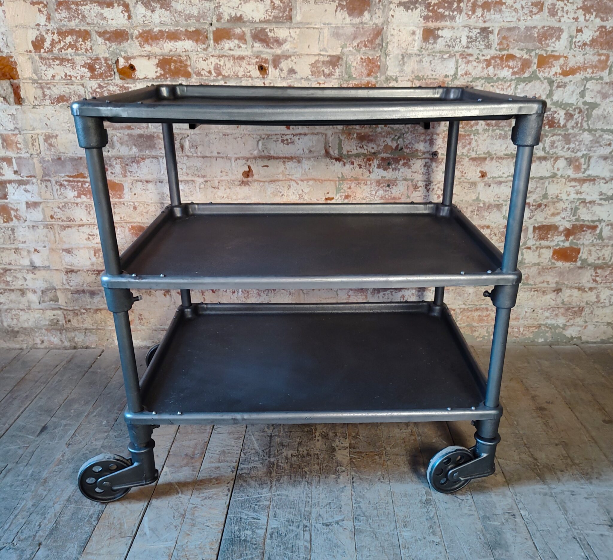 Vintage Industrial Three-Tier Rolling Bar Cart - Vintage Industrial by ...
