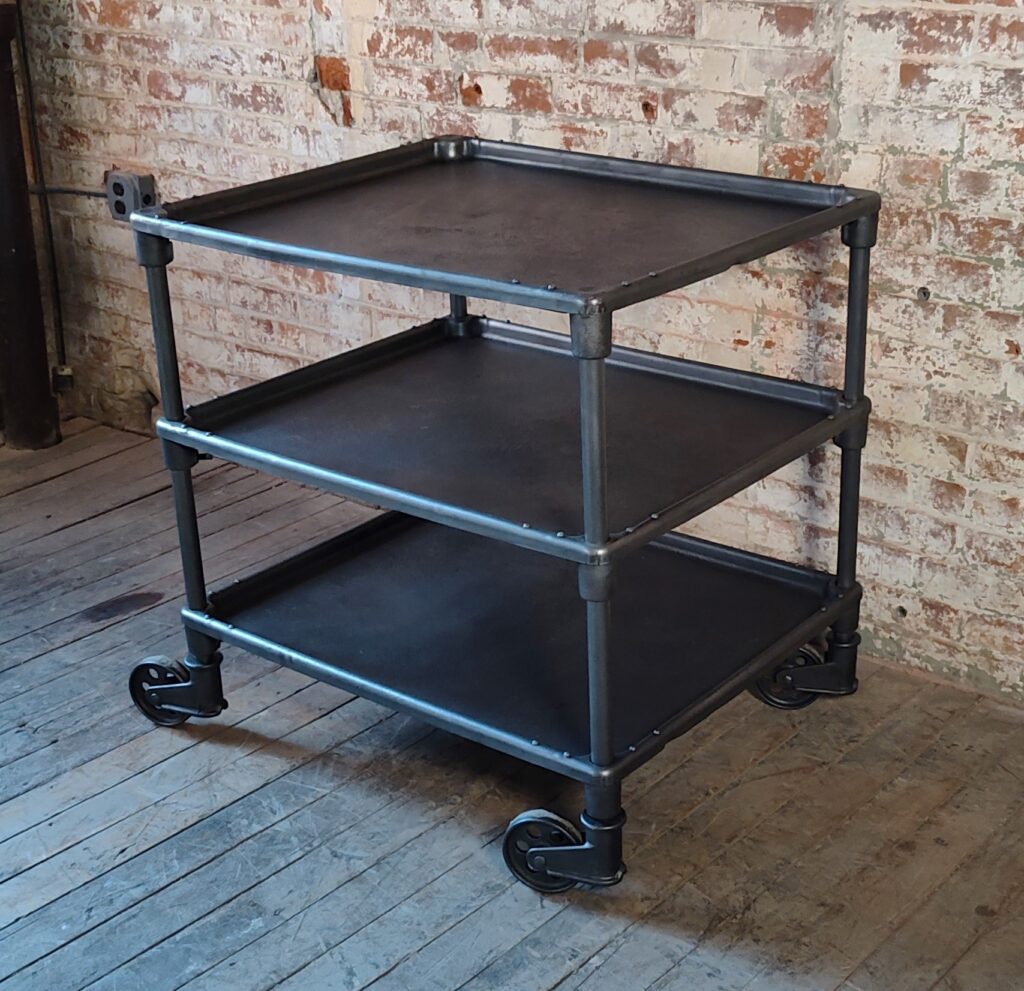 Vintage Industrial Three-Tier Rolling Bar Cart - Vintage Industrial by ...