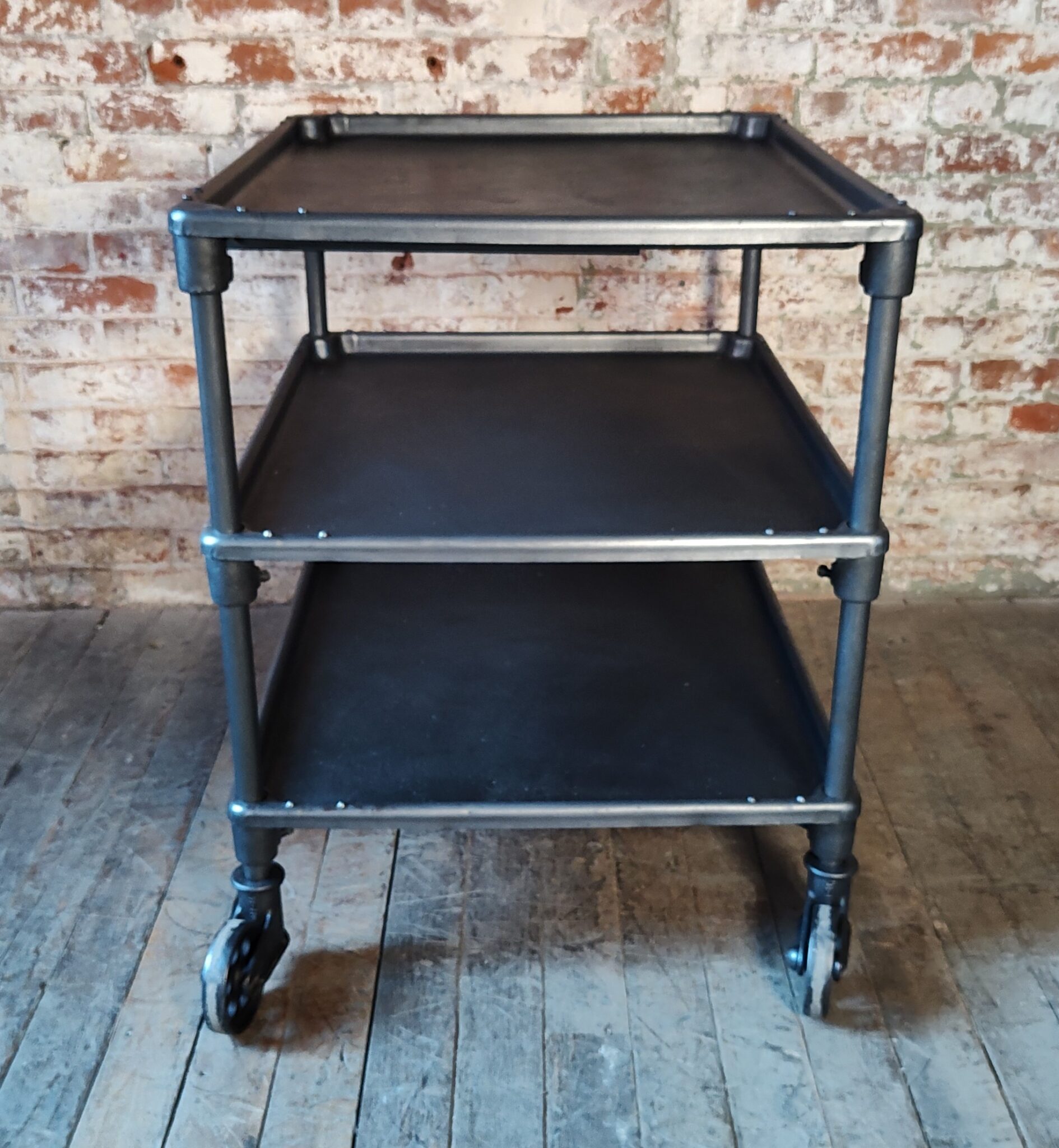 Vintage Industrial Three-Tier Rolling Bar Cart - SOLD - Vintage ...