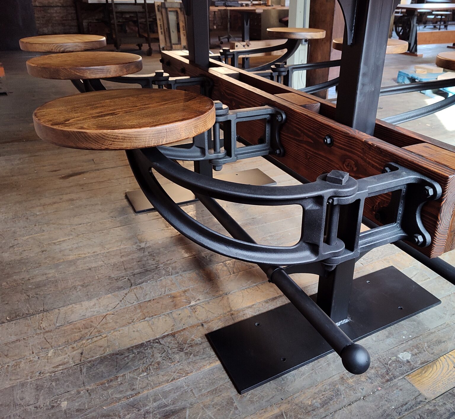 The Original Swing-Out Seat Table – Bar Height with Pine Top - Vintage ...