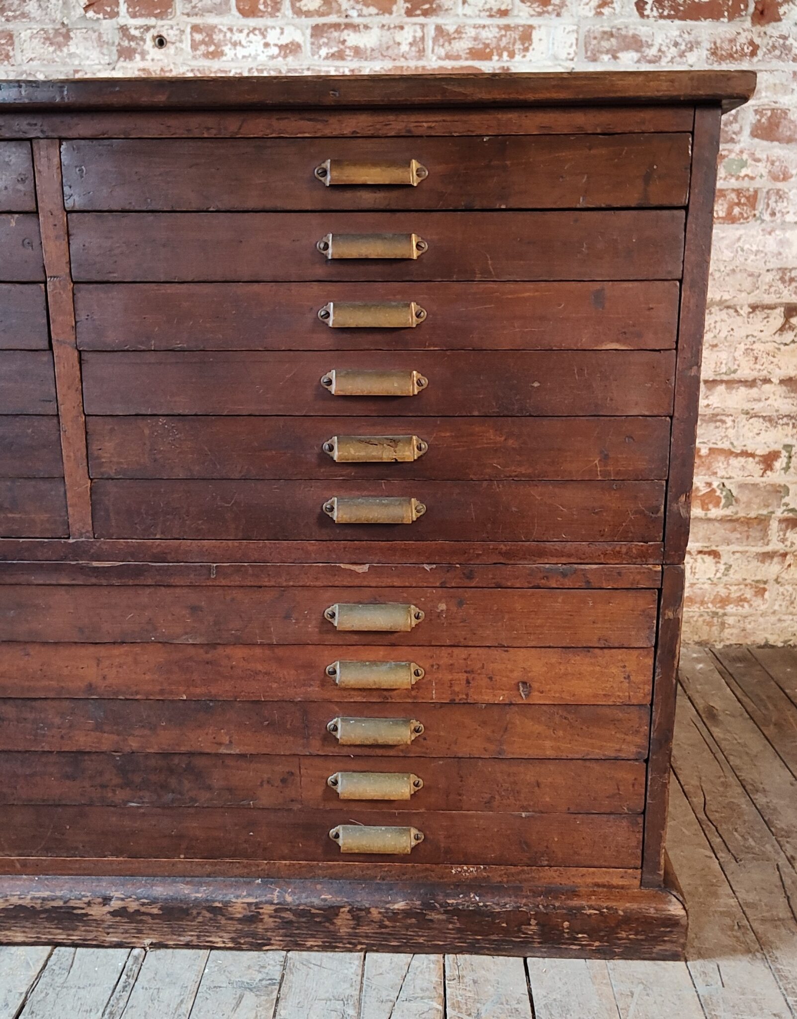 Vintage Double Stack Flat File with Brass Handles - SOLD - Vintage ...