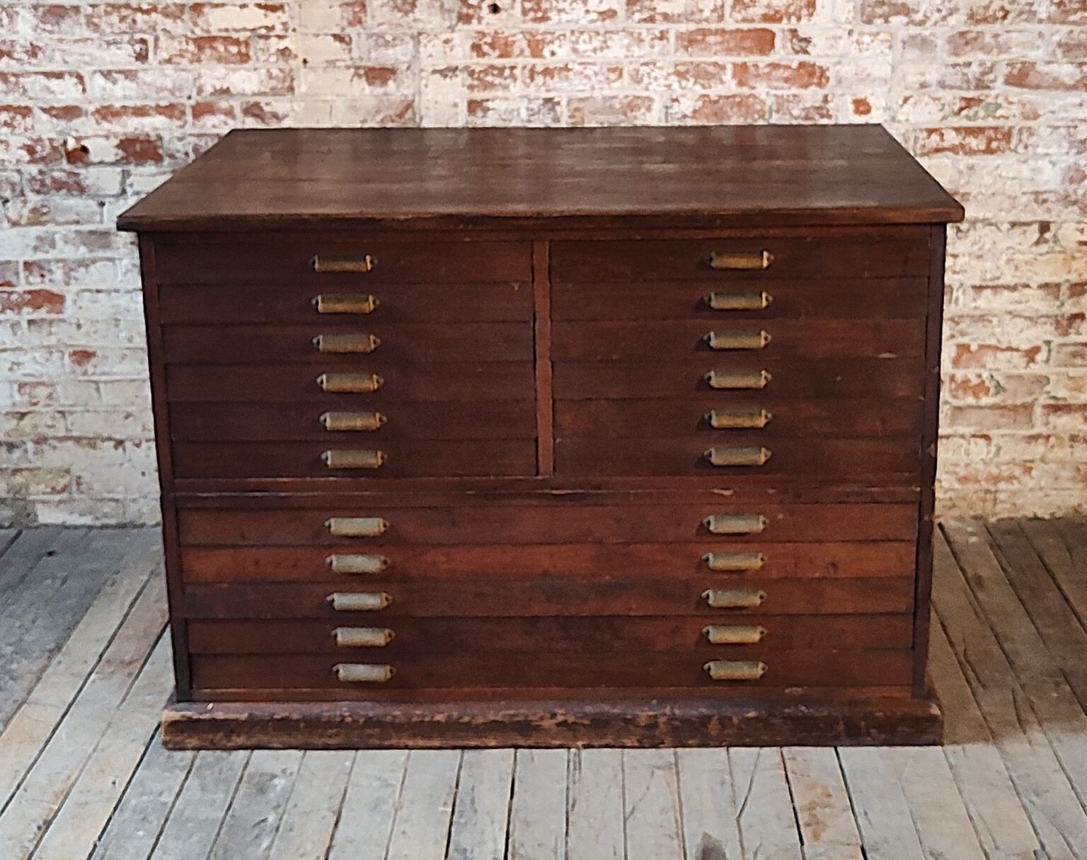 Vintage Double Stack Flat File with Brass Handles - SOLD - Vintage ...