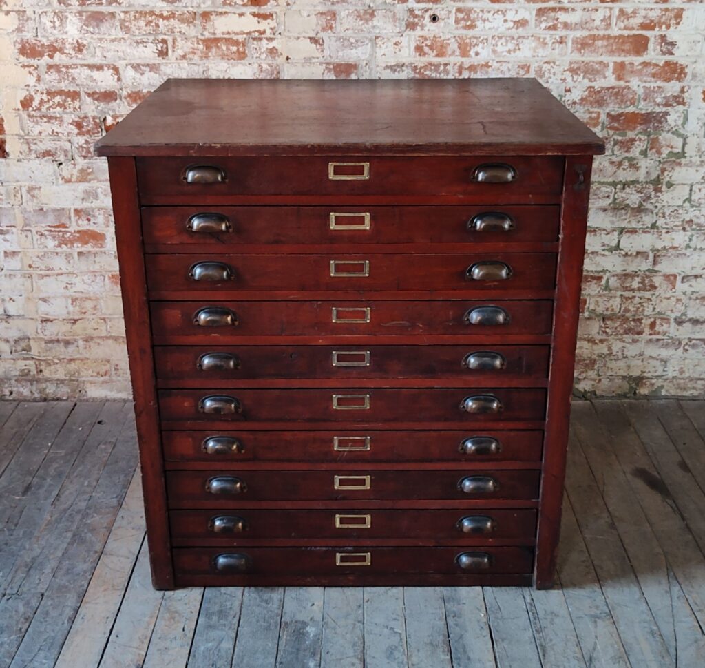 Vintage Wooden Flat File with 10 Drawers - SOLD - Vintage Industrial by ...
