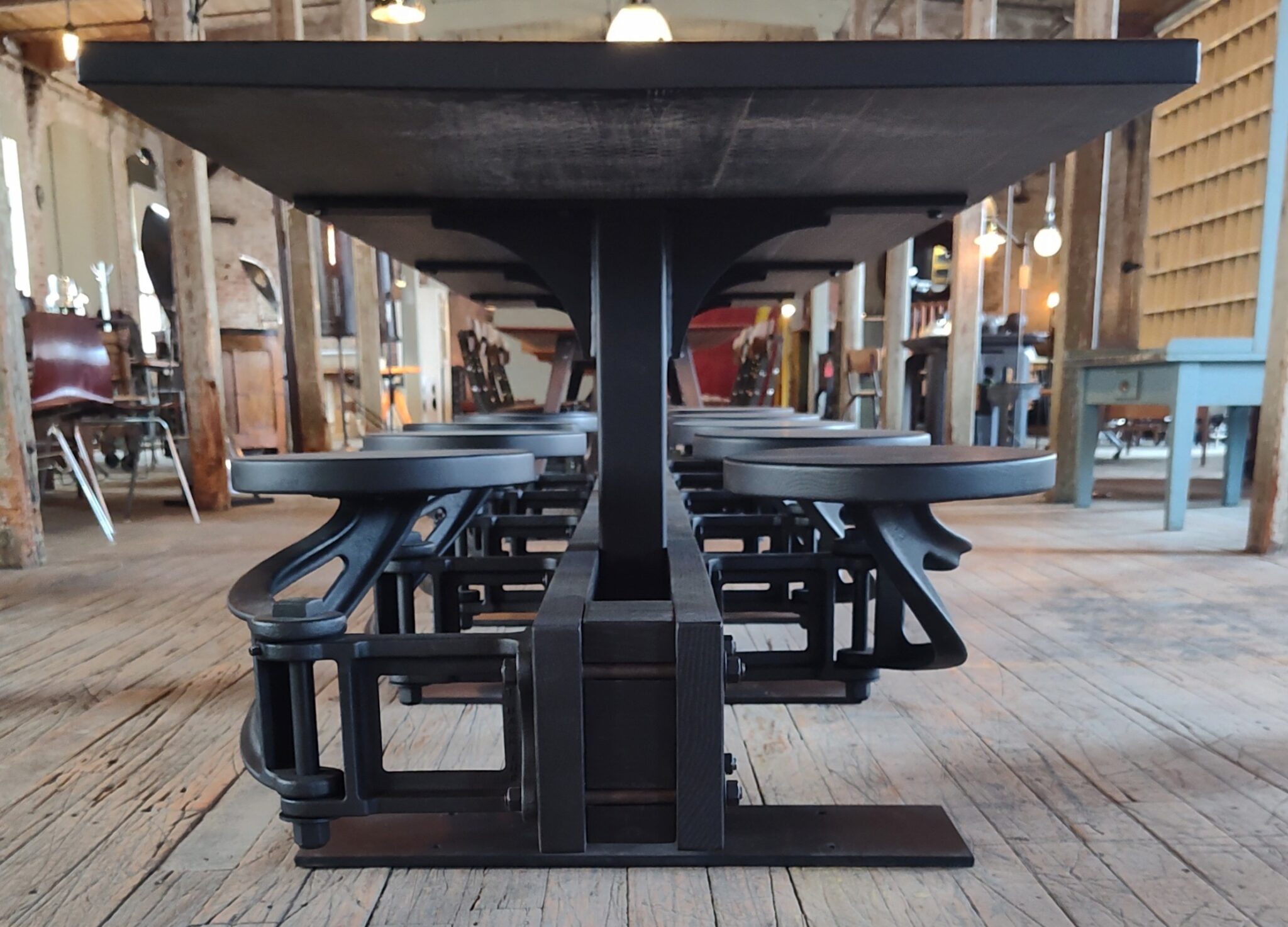 The Original Swing-Out Seat Table – Triple Black with 10 Seats ...